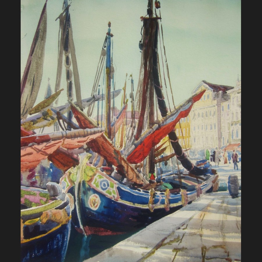 Tony George ROUX, La Riva degli Schiavoni à Venise, aquarelle - Galerie Cerca Trova, tableaux ...